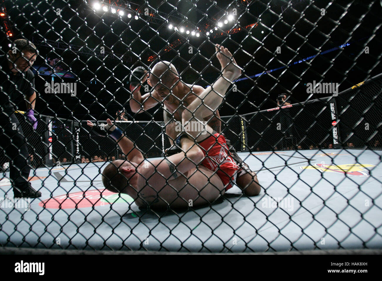 Jorge Rivera, top, fights Rob Kimmons at UFC 104 at the Staples Center ...