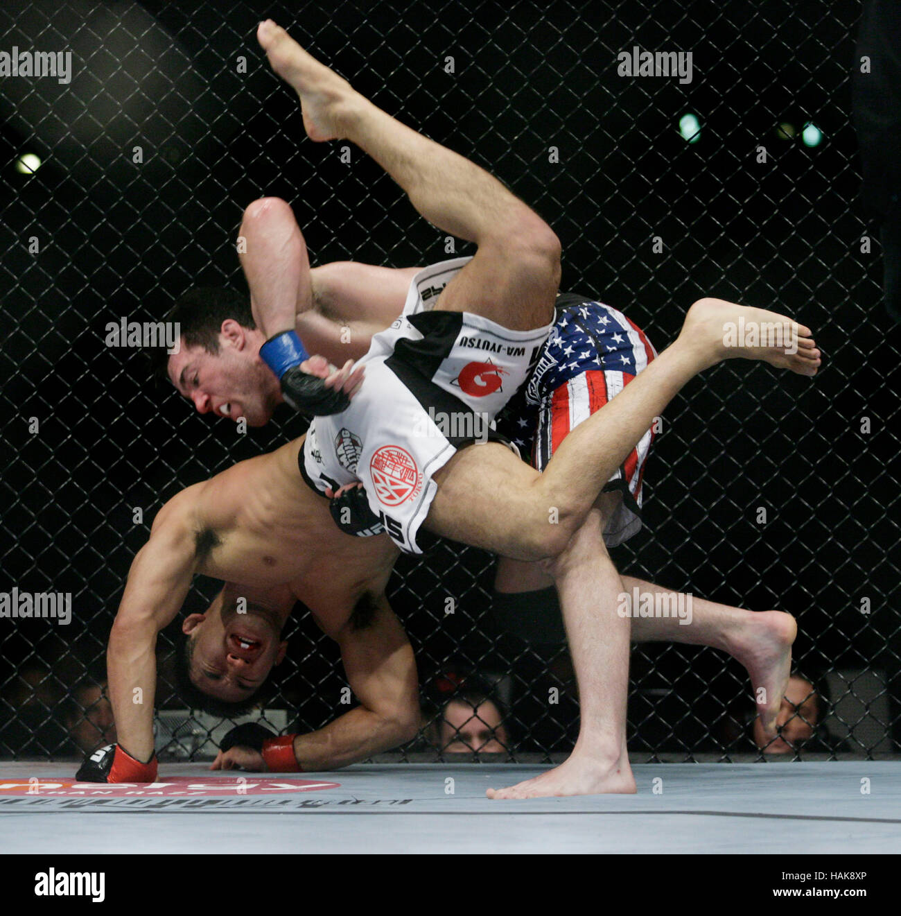 Chael Sonnen, top, fights Yushin Okami at UFC 104 at the Staples Center ...
