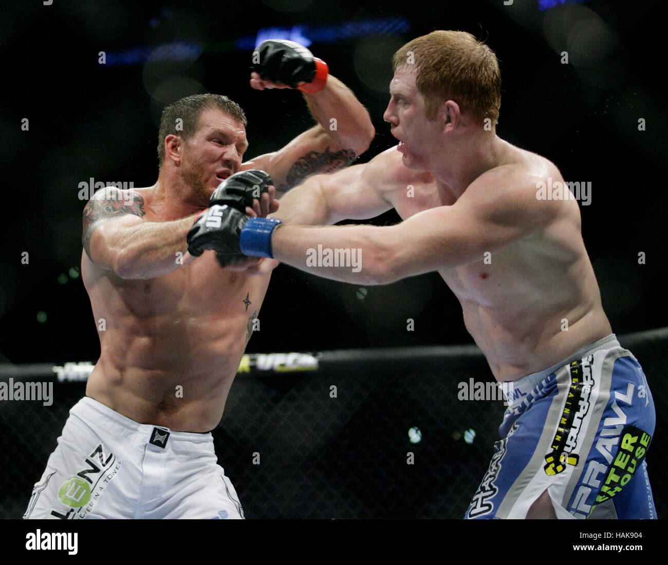 Ryan Bader, left, fights Eric Schafer at UFC 104 at the Staples Center ...