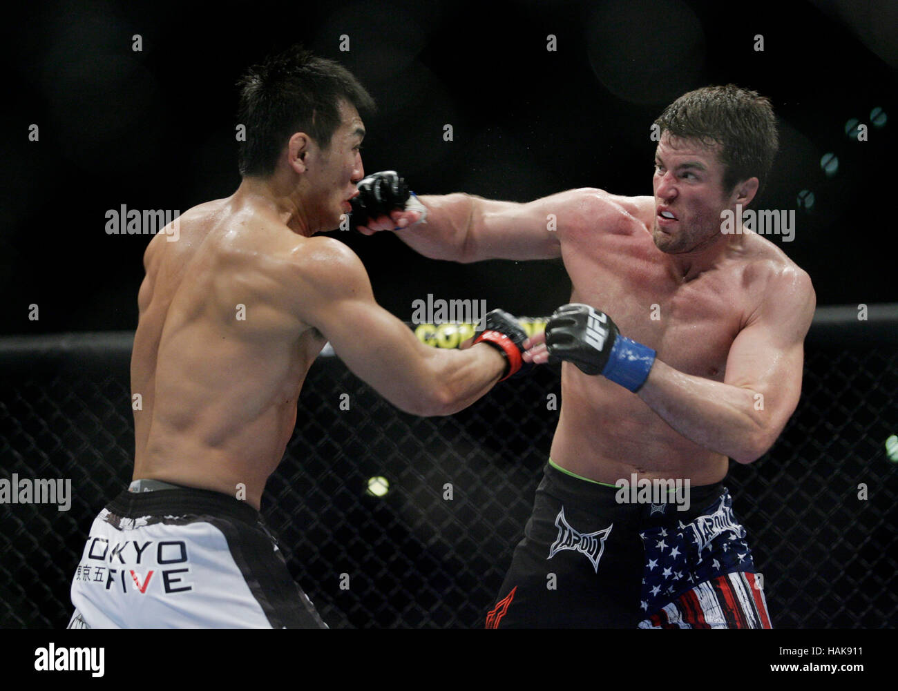 Chael Sonnen, right, fights Yushin Okami at UFC 104 at the Staples ...