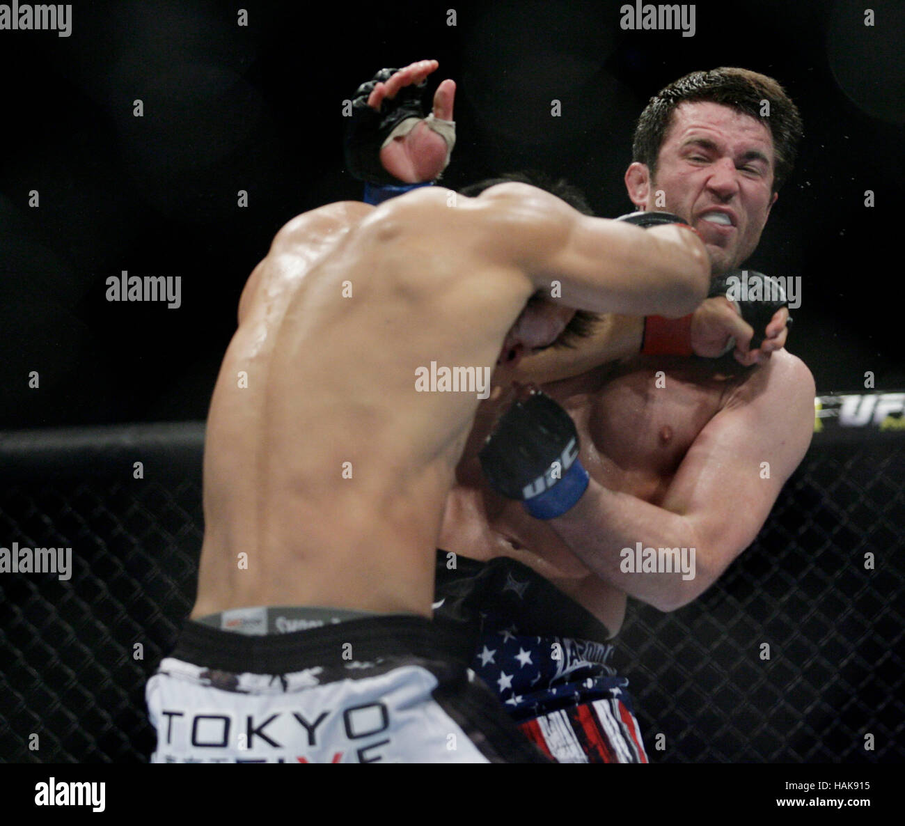 Chael Sonnen, right, fights Yushin Okami at UFC 104 at the Staples ...