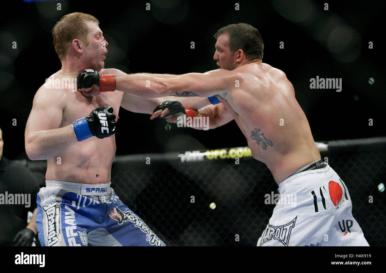 Ryan Bader, right, fights Eric Schafer at UFC 104 at the Staples Center ...