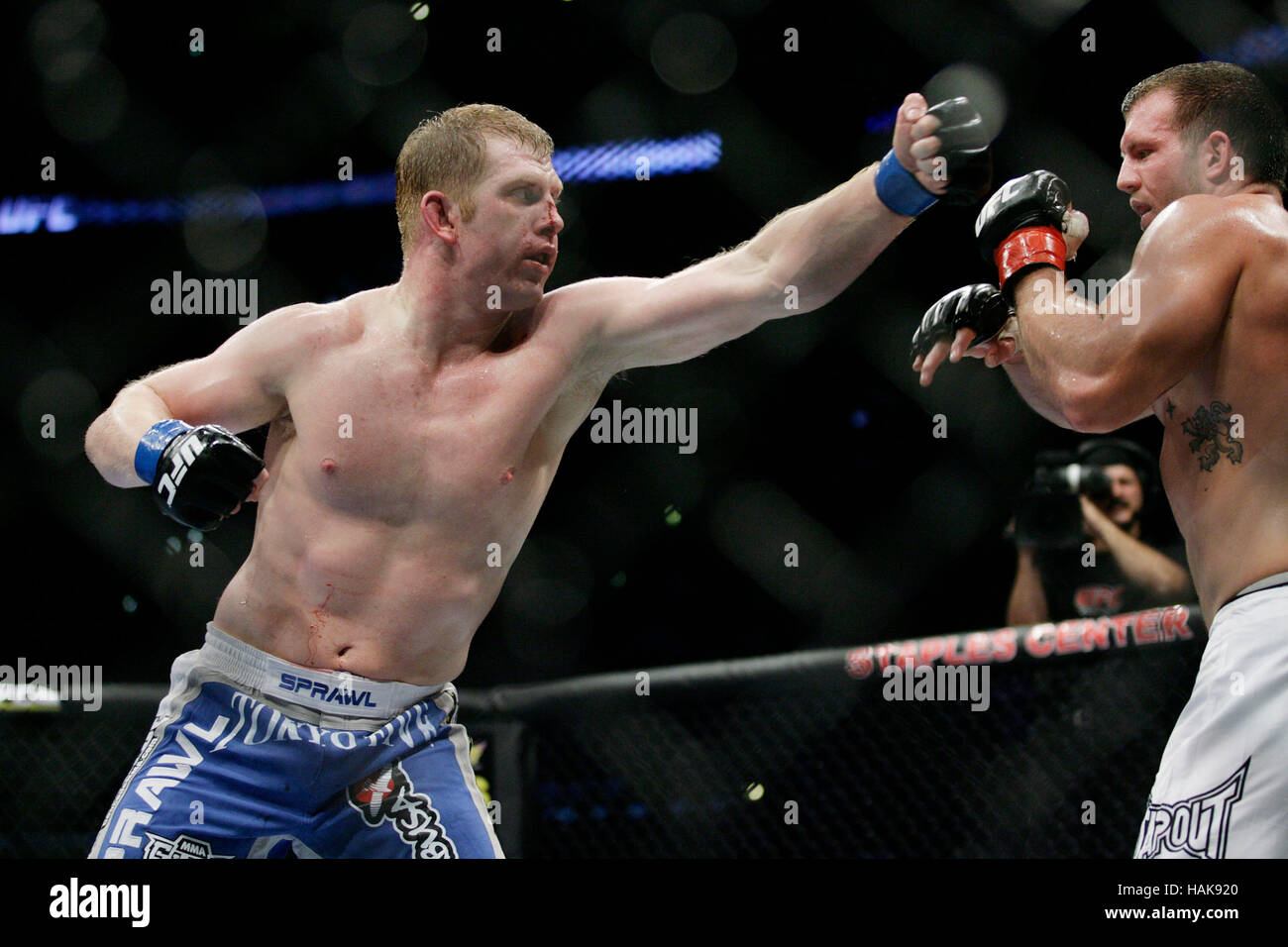 Ryan Bader, right, fights Eric Schafer at UFC 104 at the Staples Center ...