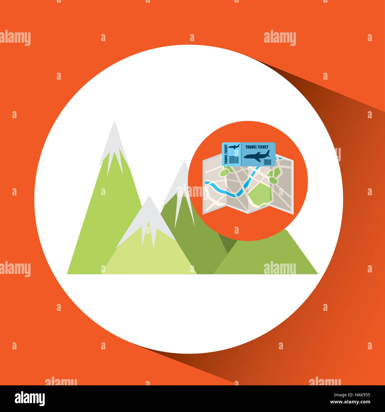 airline ticket map travel mountains landscape vector illustration eps ...
