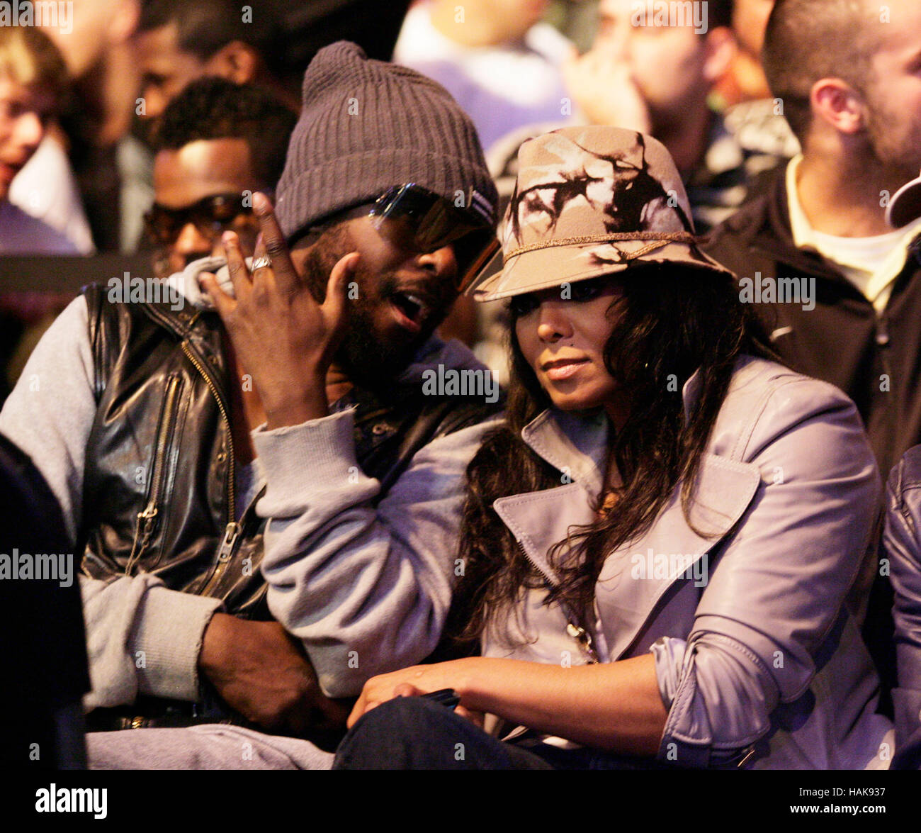 Singer Janet Jackson, right, with Will.i.am at UFC 104 at the Staples ...