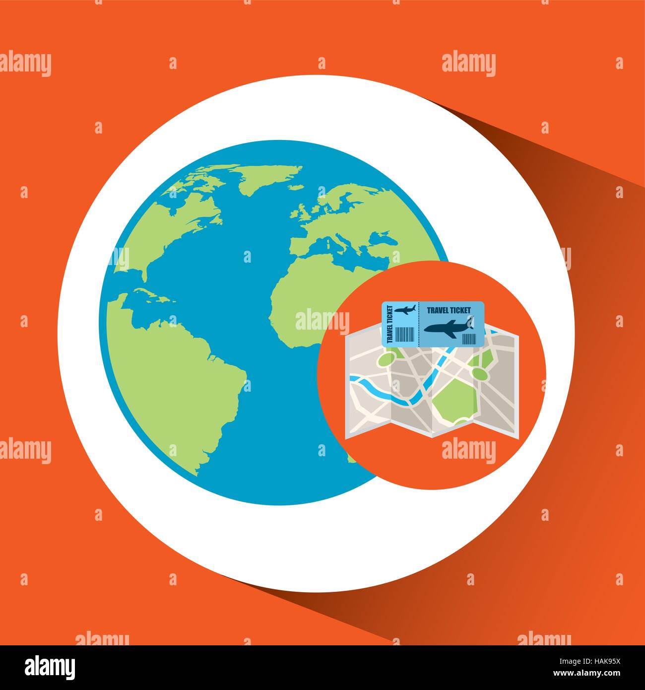 airline ticket map travel world global vector illustration eps 10 Stock ...