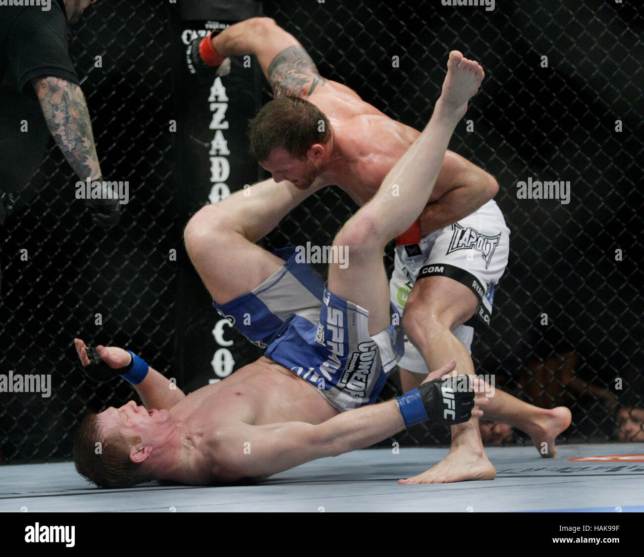 Ryan Bader, right, fights Eric Schafer at UFC 104 at the Staples Center ...
