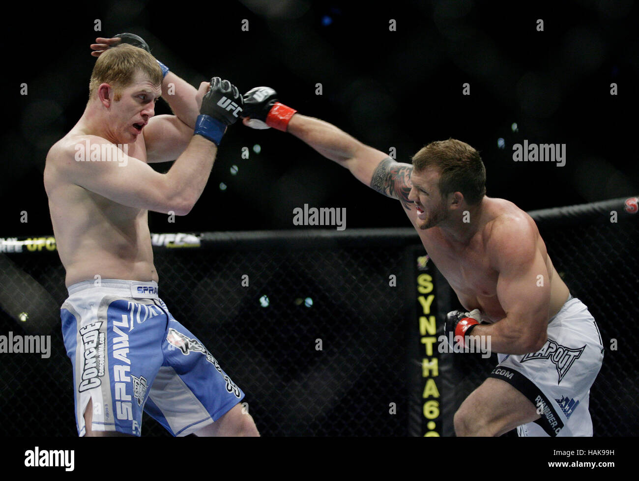 Ryan Bader, right, fights Eric Schafer at UFC 104 at the Staples Center ...
