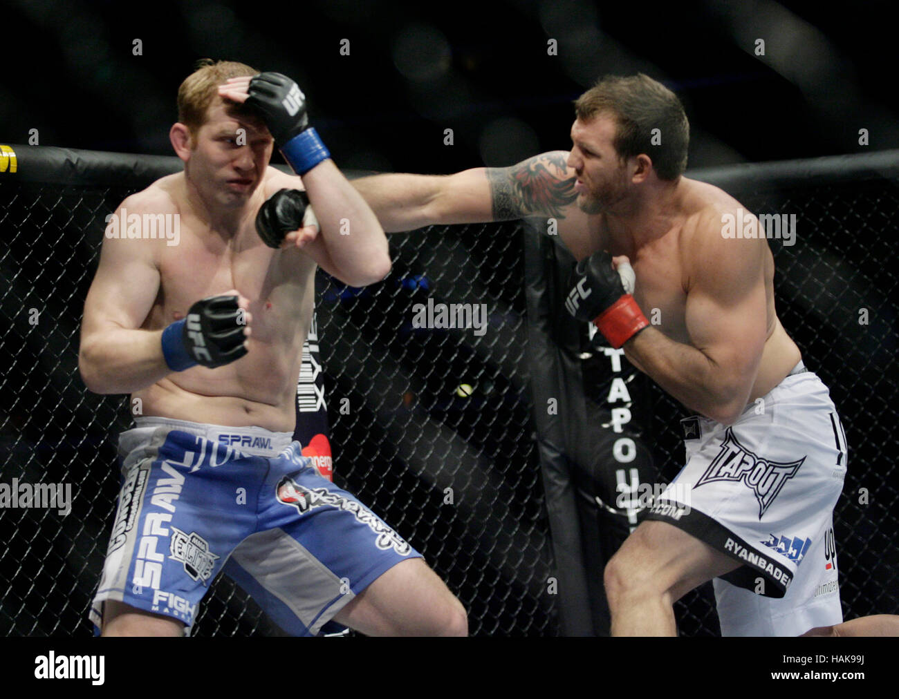 Ryan Bader, right, fights Eric Schafer at UFC 104 at the Staples Center ...