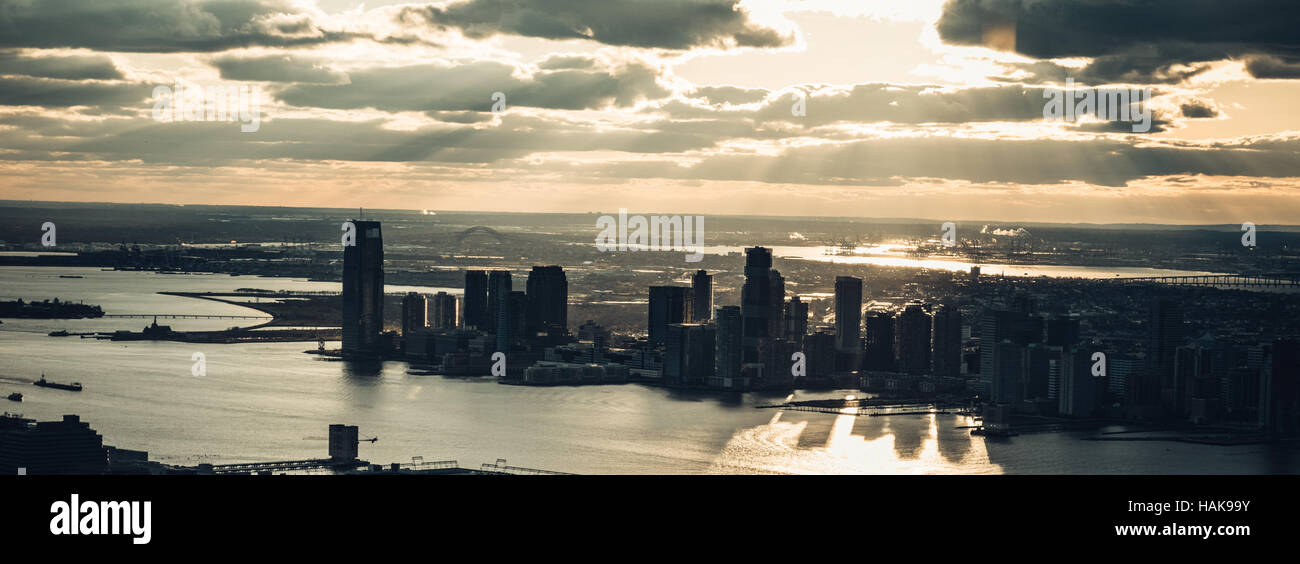 Lower Manhattan sunset from Empire State Building Stock Photo - Alamy