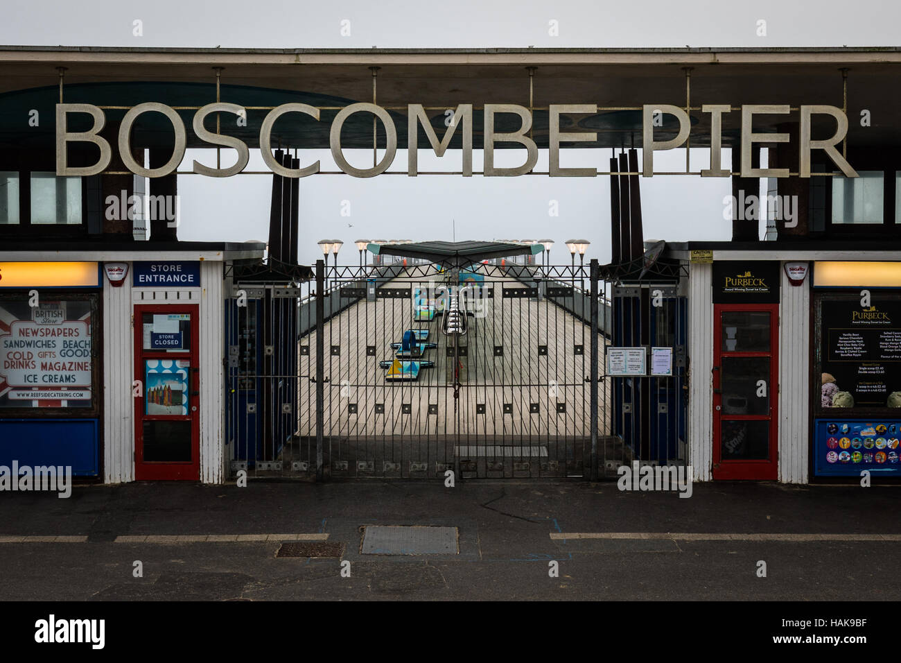 Boscombe Pier entrance Stock Photo - Alamy