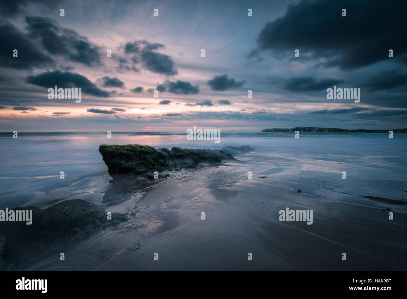 Autumn sunset on Compton Beach Isle of Wight Stock Photo - Alamy