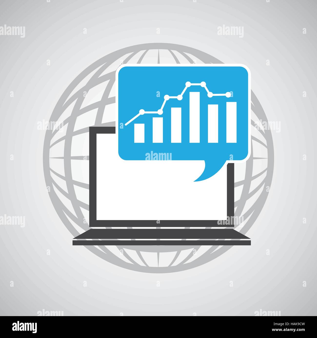globe computer statistics graphic communication vector illustration eps 10 Stock Vector Image ...