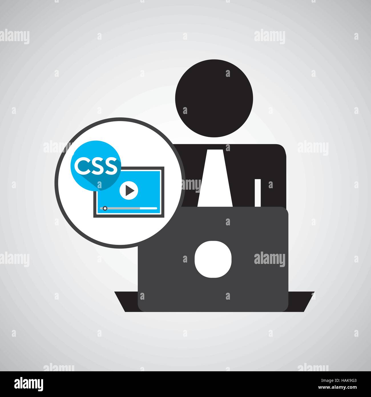 silhouette programmer working laptop css player vector illustration eps ...