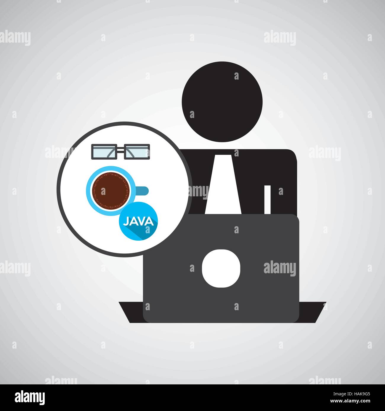 silhouette programmer working laptop break time vector illustration eps ...