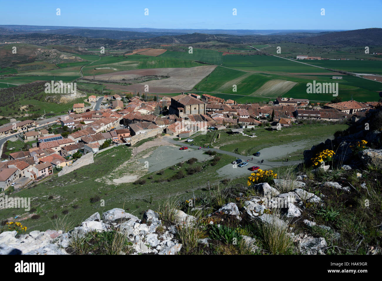 Atienza. Spain.The old village seen from the castle Stock Photo - Alamy