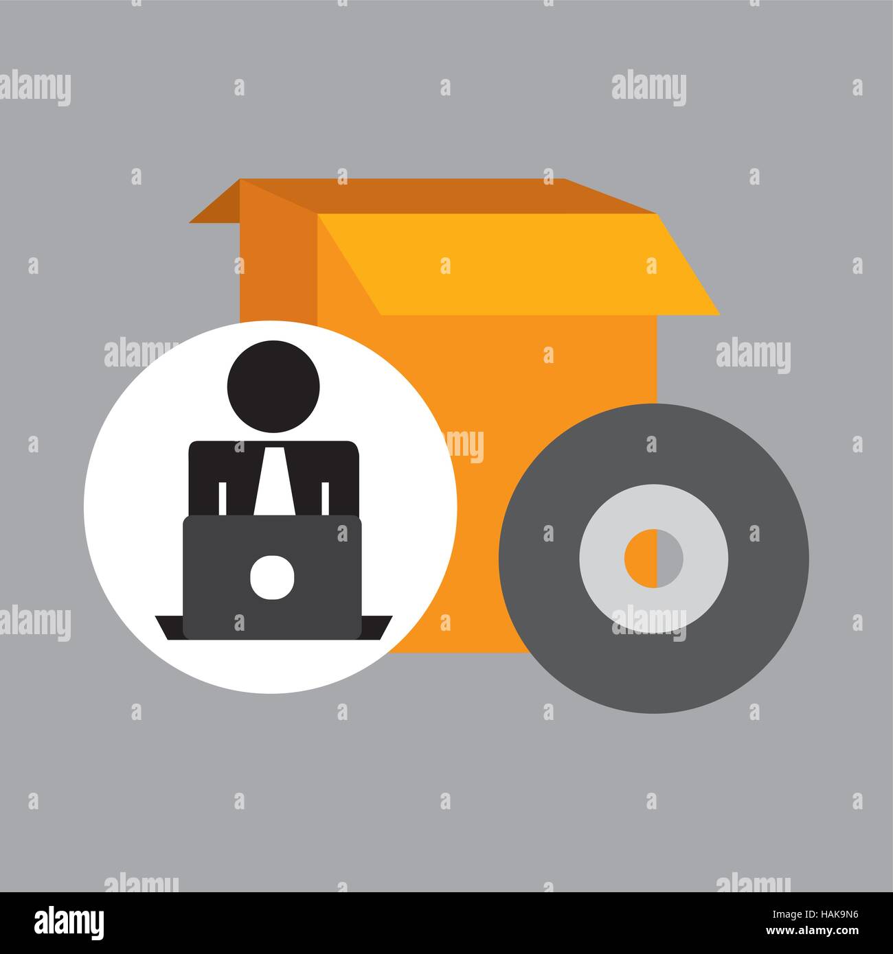 silhouette programmer working laptop gear setting vector illustration ...