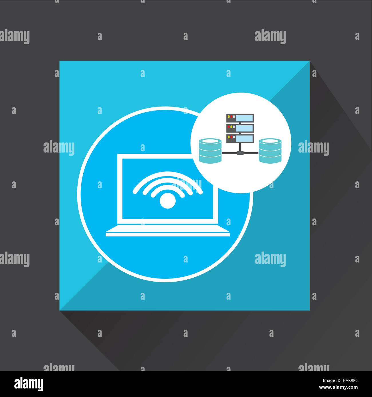 laptop wifi language data base storage vector illustration eps 10 Stock ...