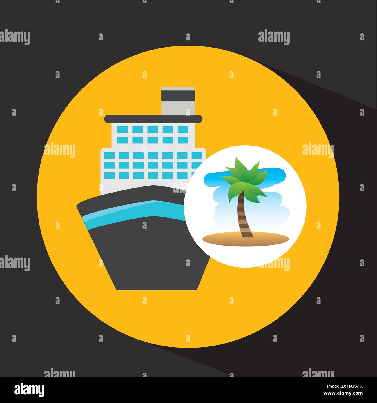 tropical vacation beach boat cruise travel vector illustration eps 10 ...