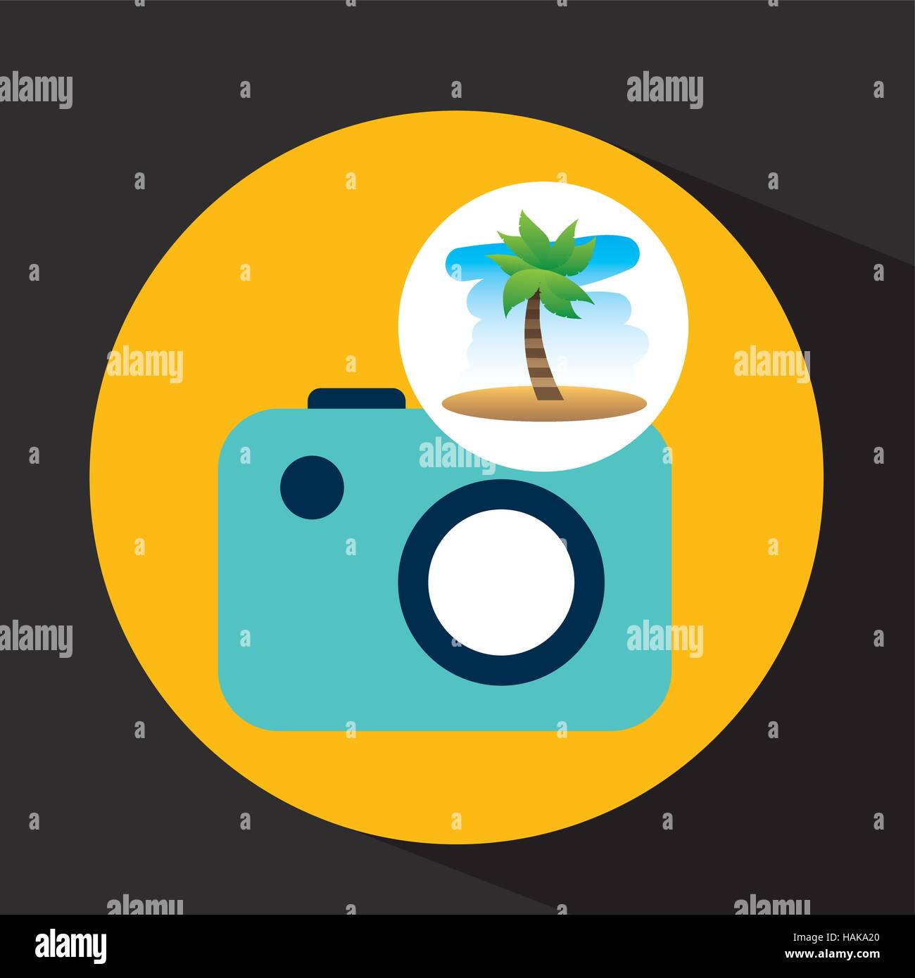 tropical vacation beach picture camera vector illustration eps 10 Stock ...