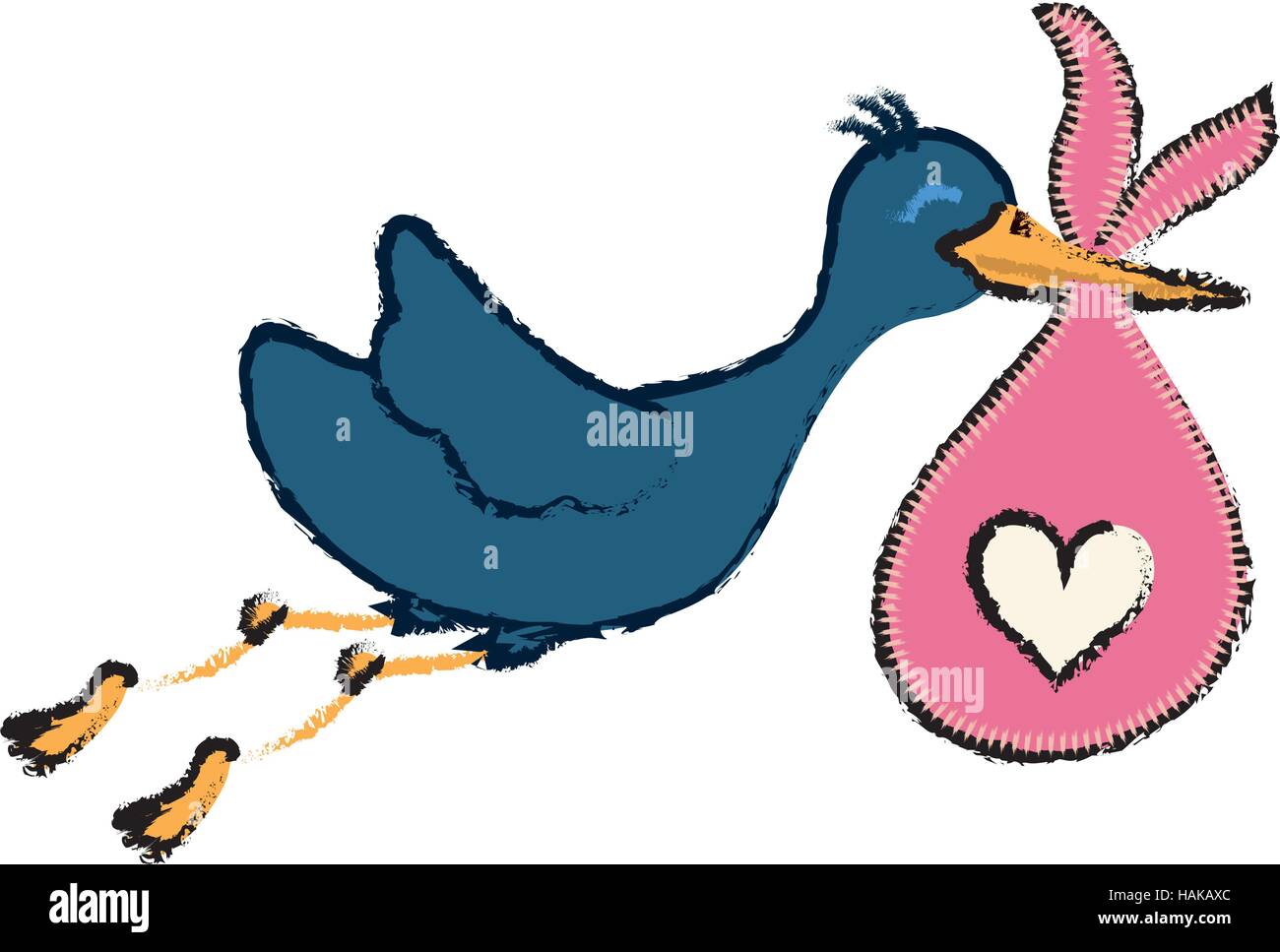 Newborn baby stork cartoon icon vector illustration graphic design ...