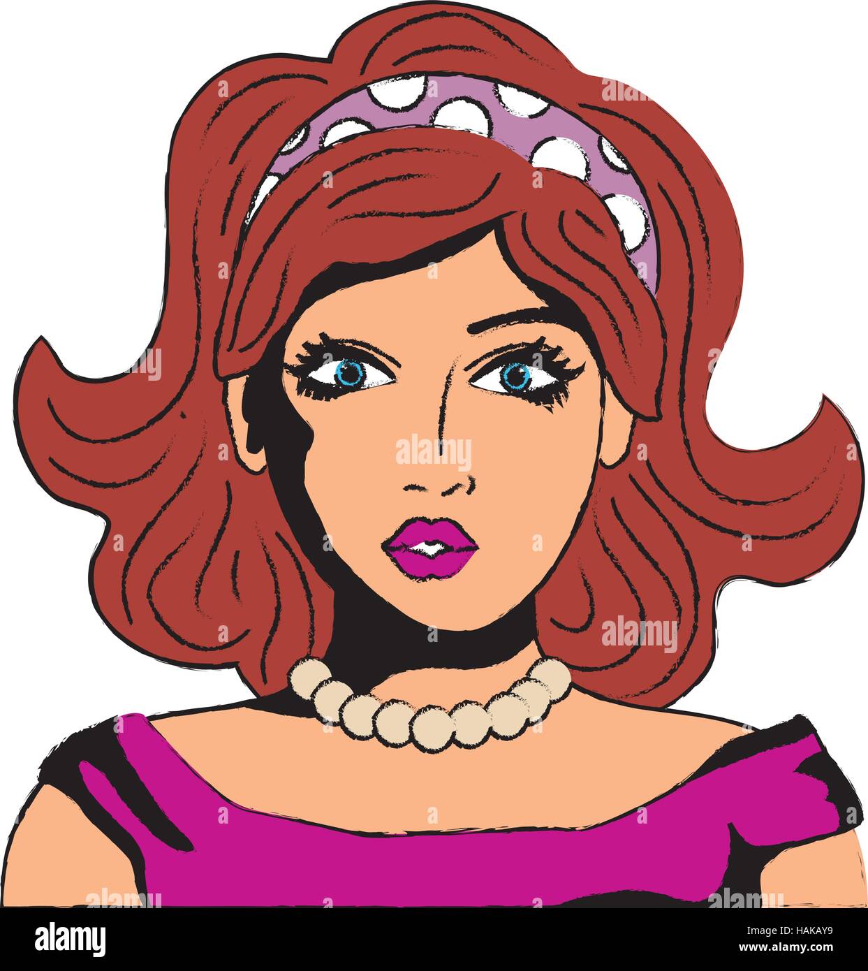 Woman comic face icon vector illustration graphic design Stock Vector ...