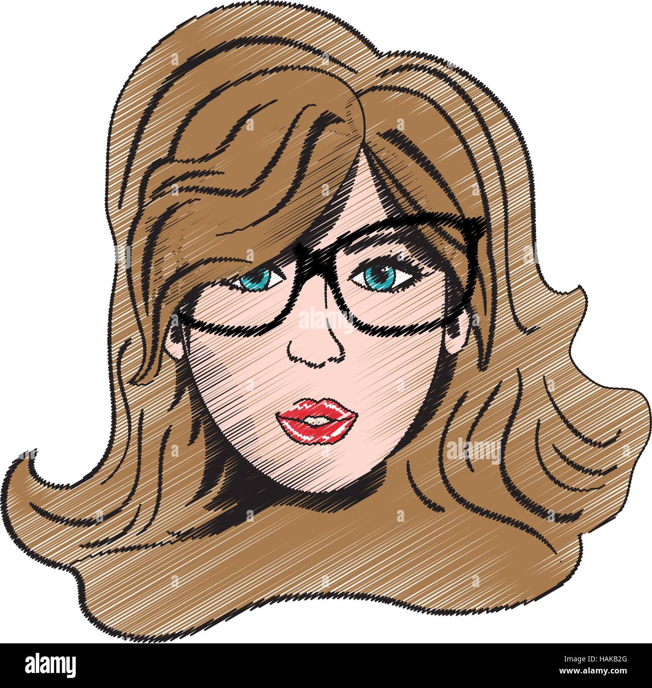 Woman comic face icon vector illustration graphic design Stock Vector ...