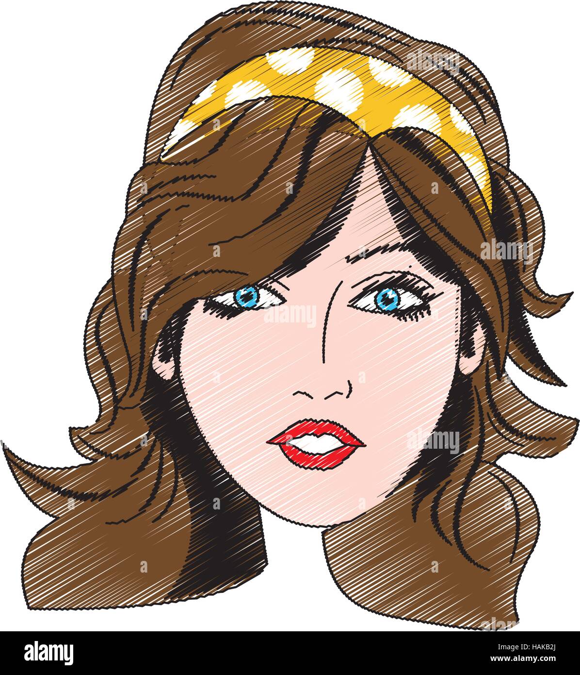 Woman comic face icon vector illustration graphic design Stock Vector ...