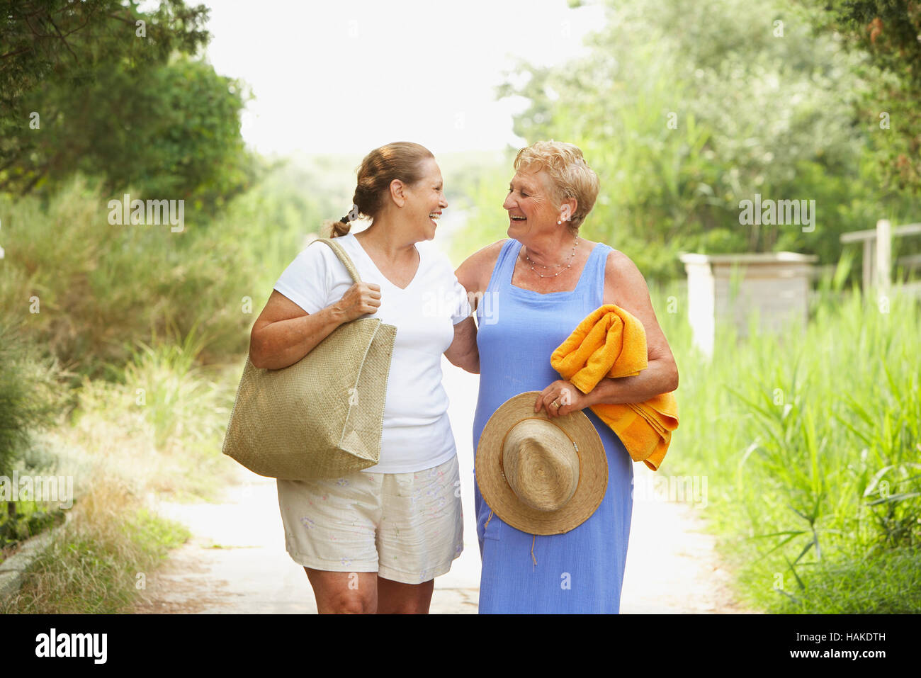 Women Walking On Path Stock Photo - Alamy