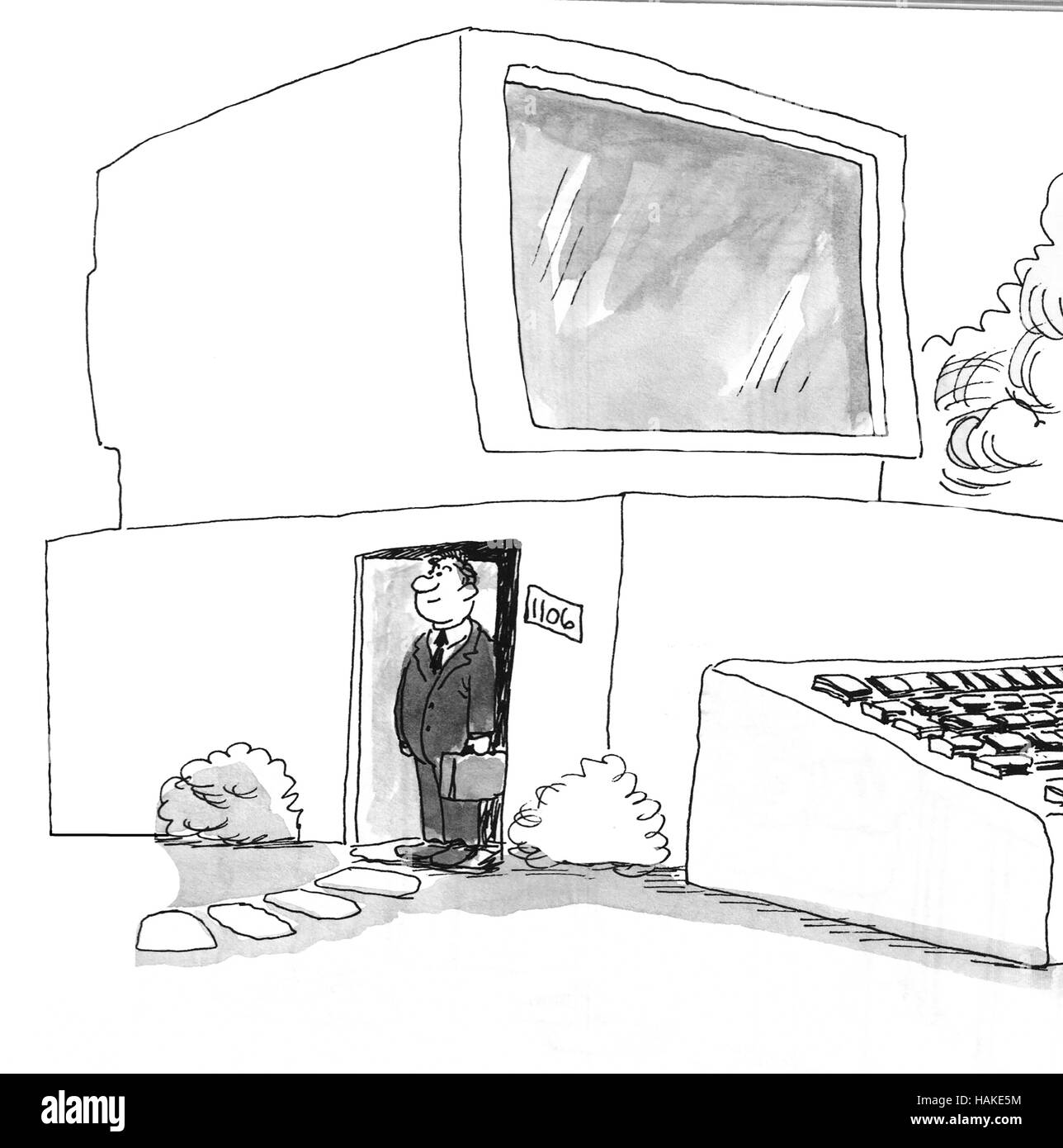 Computer Addict Cartoon
