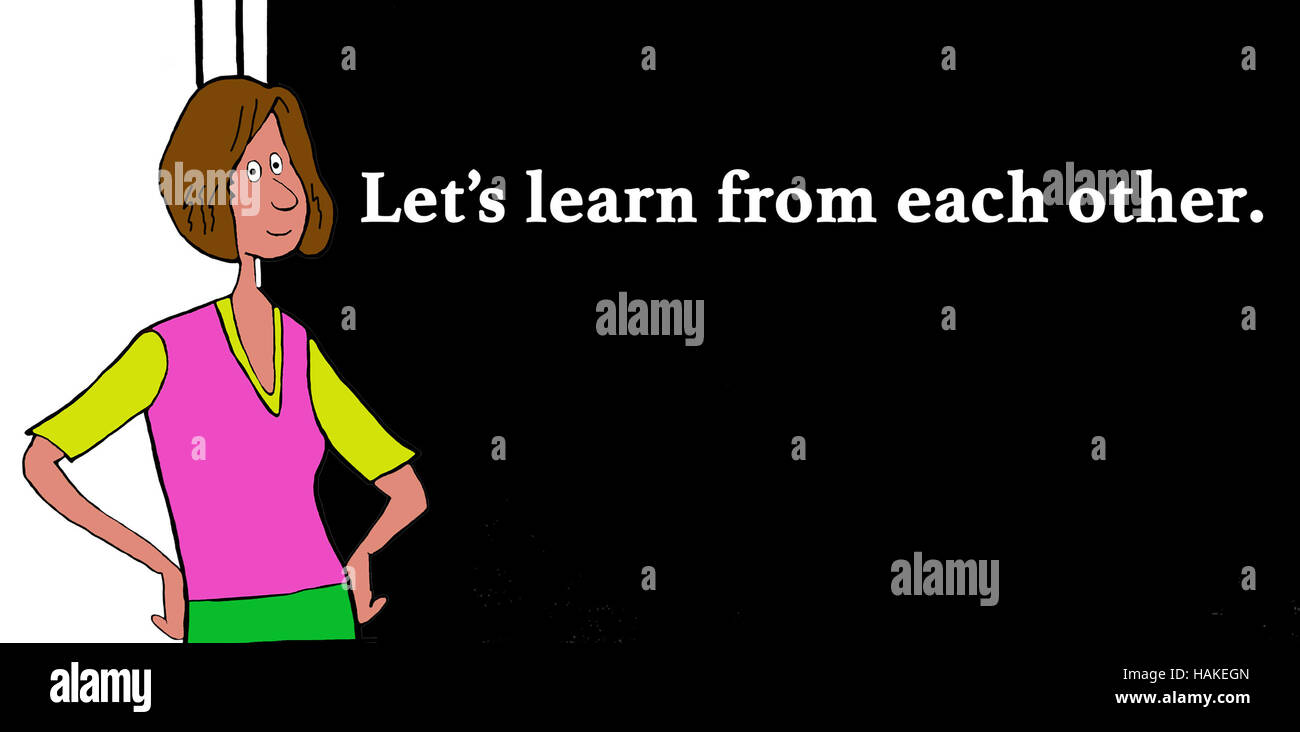 Color education illustration of female with the words 'let's learn from ...