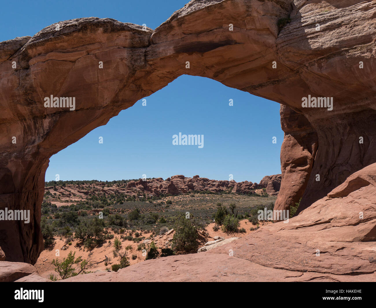 East side Broken Arch, Arches National Park, Utah Stock Photo - Alamy