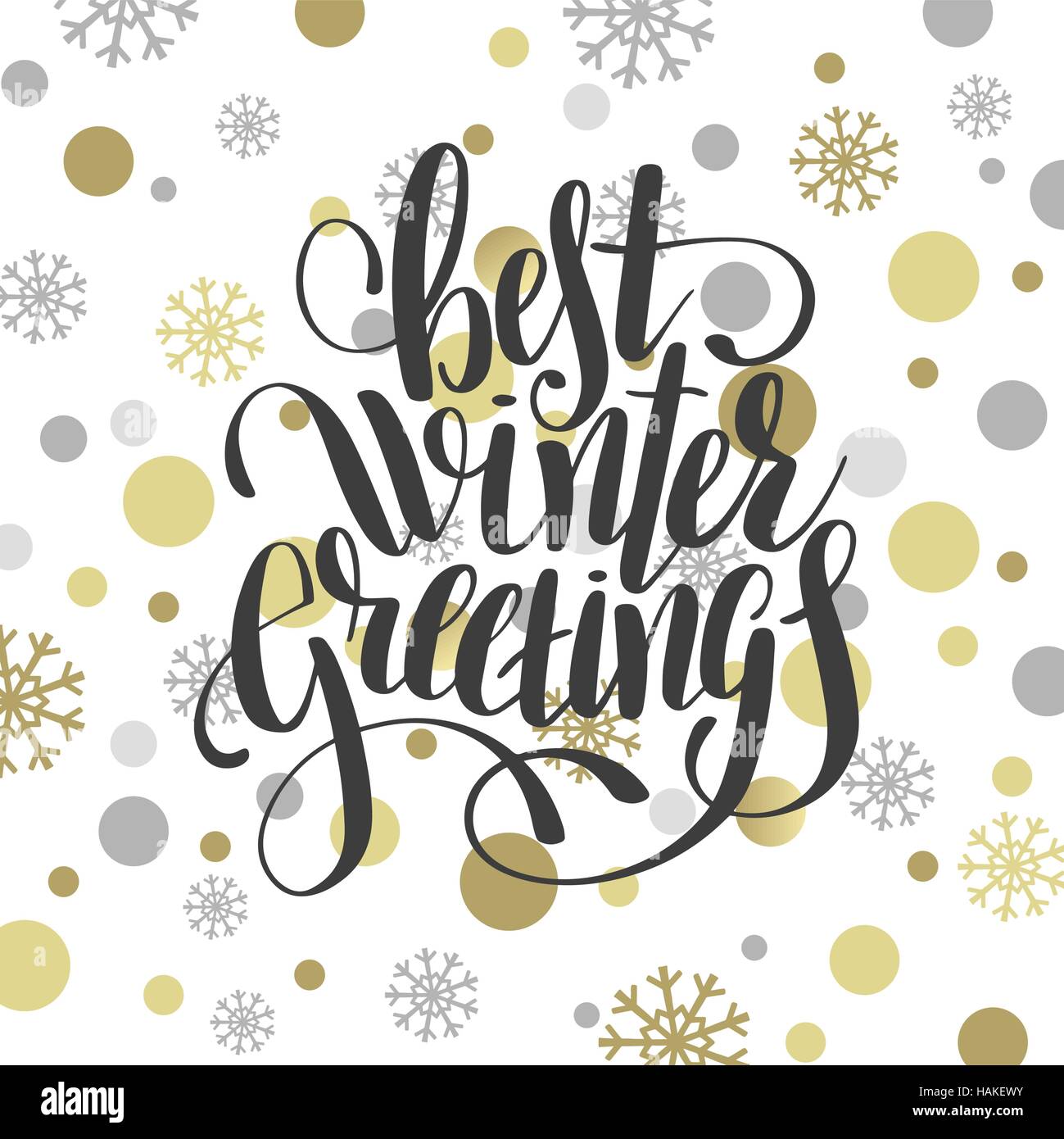 best winter greetings handwritten lettering inscription holiday Stock ...