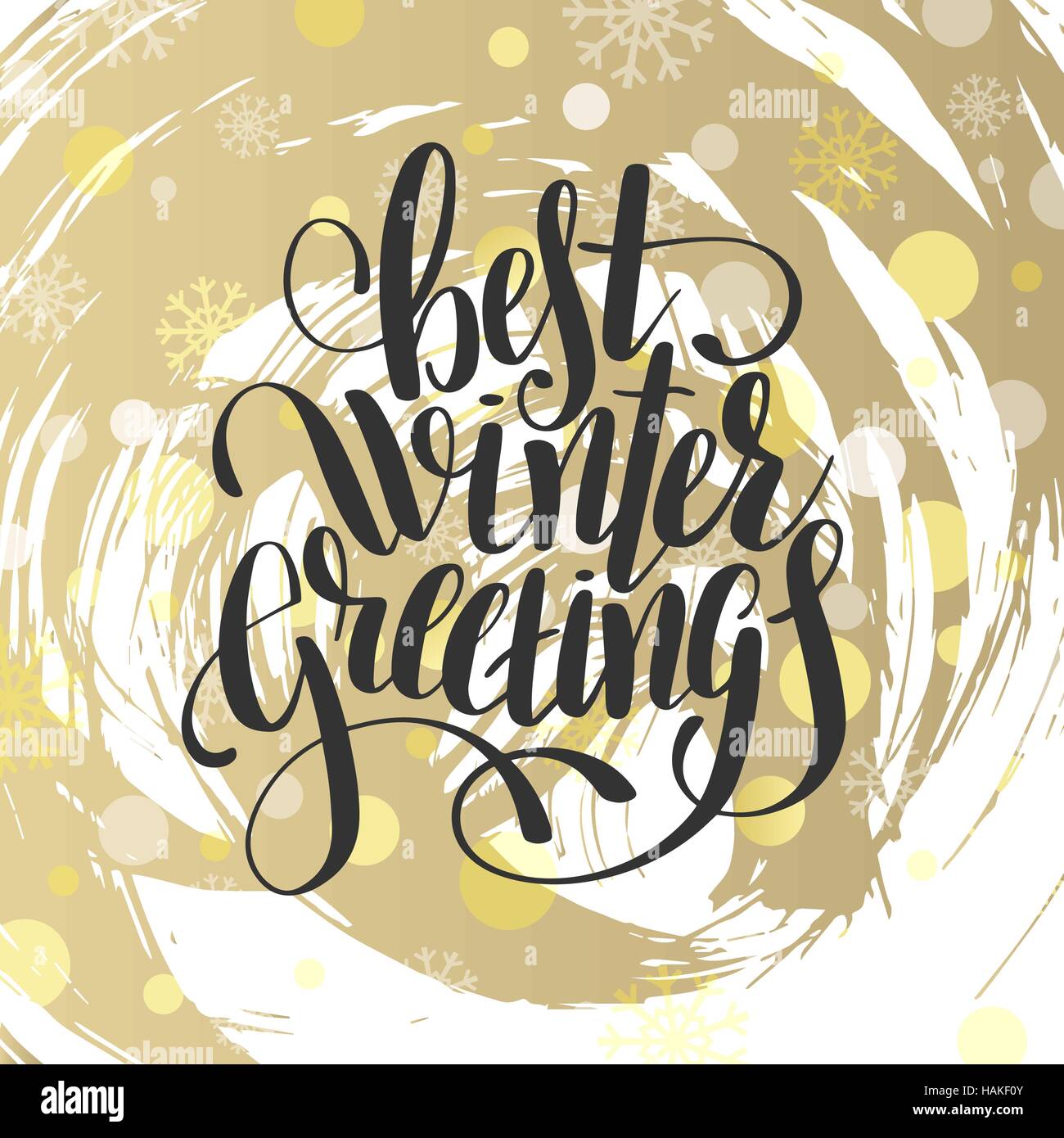best winter greetings handwritten lettering inscription holiday Stock ...