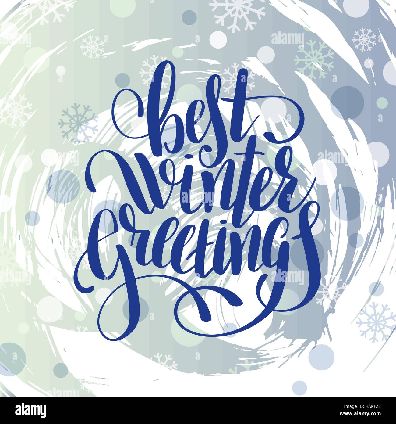 best winter greetings handwritten lettering inscription holiday Stock ...