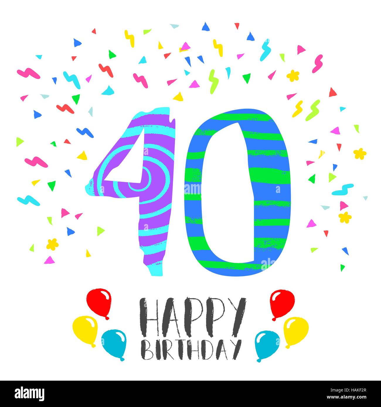 Happy 40th birthday Cut Out Stock Images & Pictures - Alamy