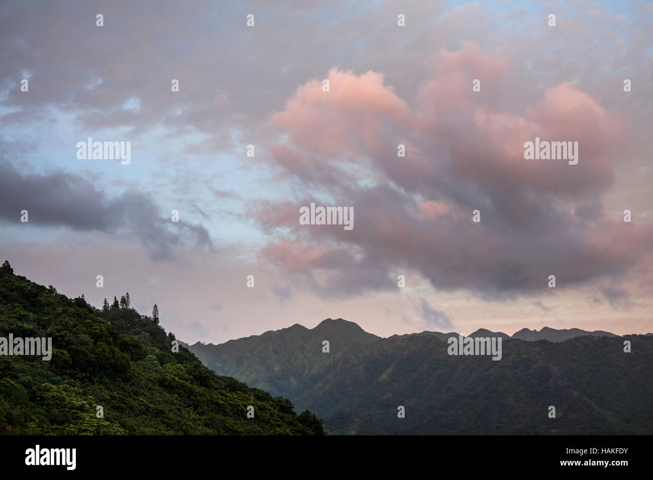 A view of the surrounding mountains from the Tantalus drive scenic ...