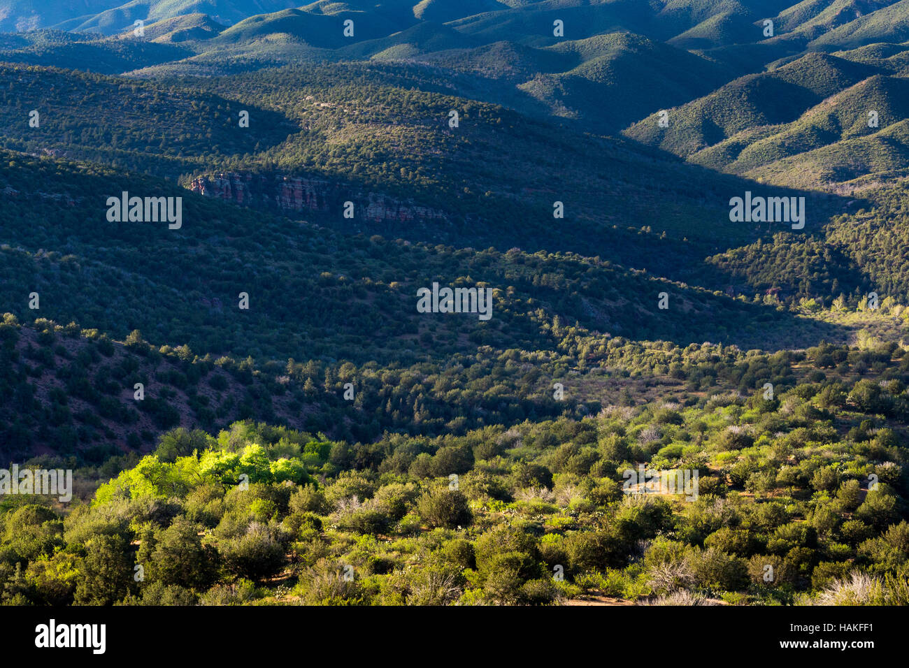 The northern Mazatzal Mountains leveling out near the East Verde River ...