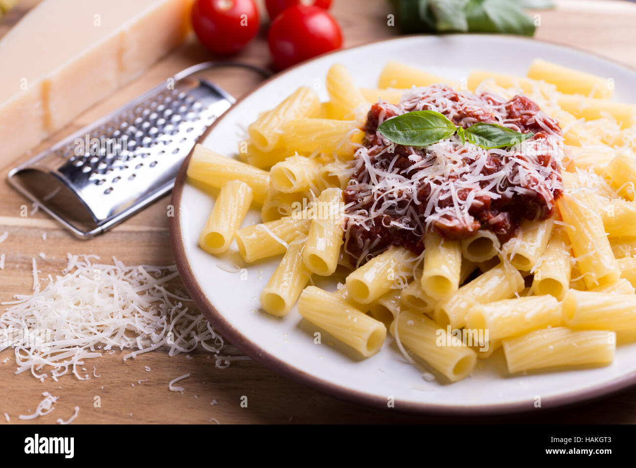 Pasta cheese on wooden hi-res stock photography and images - Alamy
