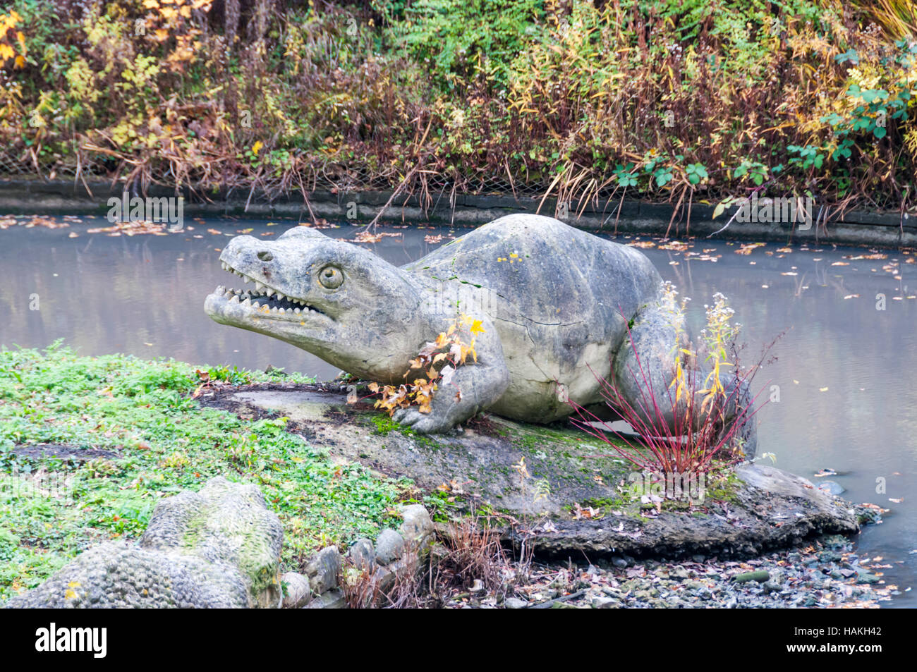Crystal Palace dinosaurs, Labyrinthodon. Historic England announced in ...