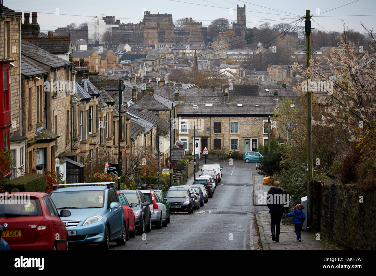 Lancashire Lancaster street scene skyline Town centre backdrop looking ...