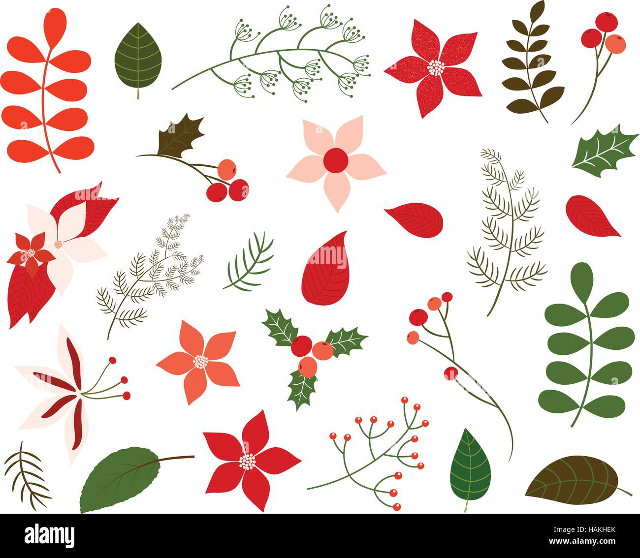 Christmas red poinsettia flowers Stock Vector Images - Alamy