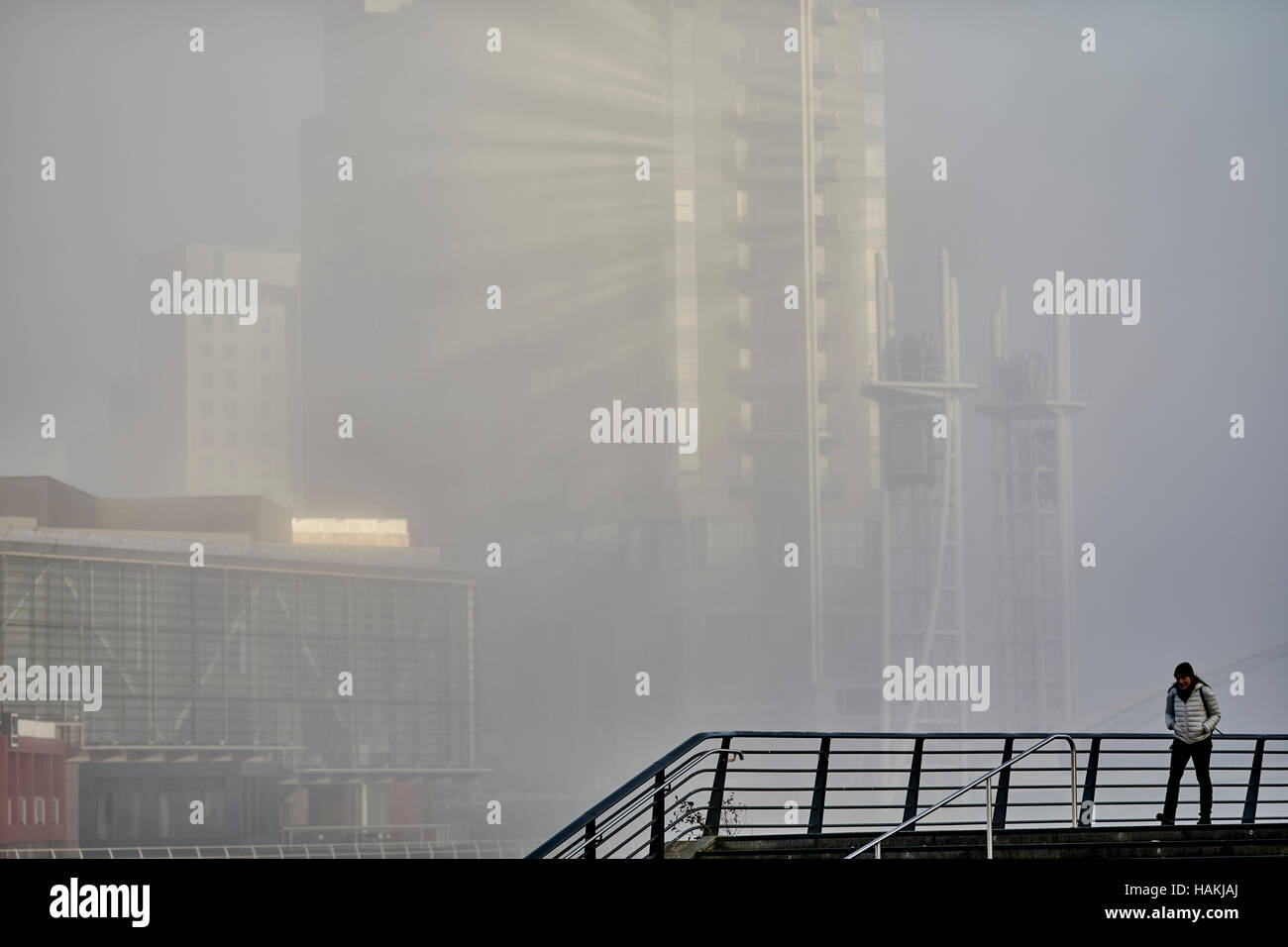 Salford Quays Manchester apartment block Sovereign point front close up ...