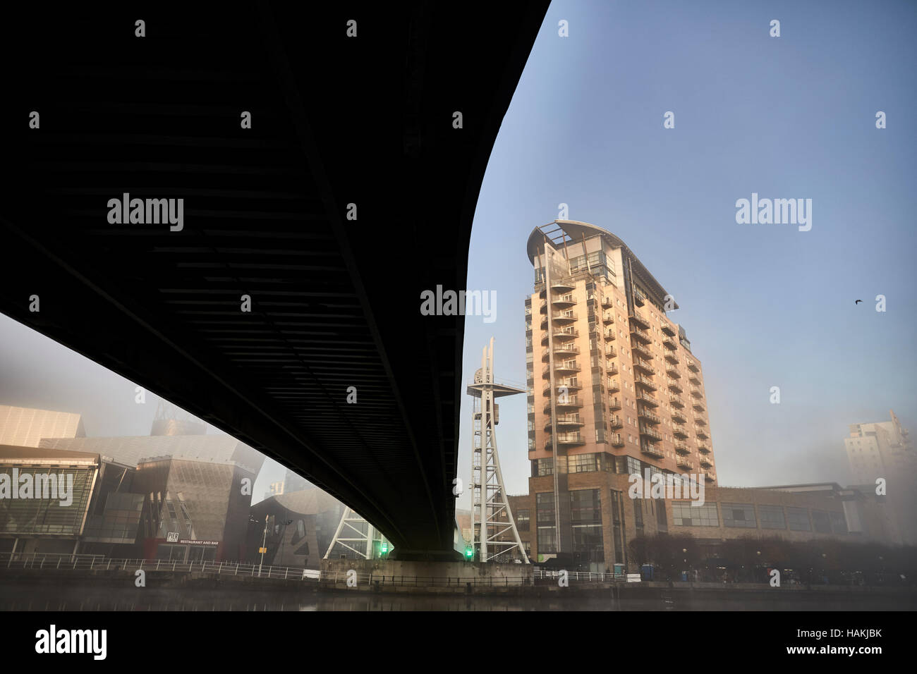 Salford Quays Manchester apartment block Sovereign point front close up ...