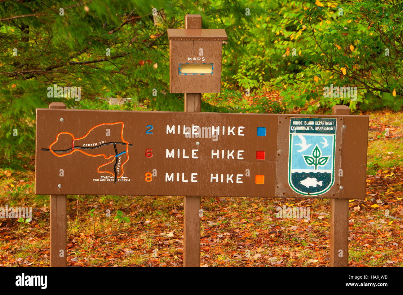 Walkabout Trail sign, George Washington Management Area, Rhode Island ...