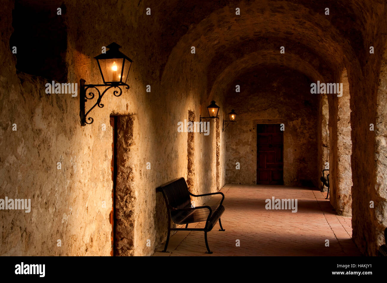 Mission Concepcion walkway, San Antonio Missions National Historic Park ...