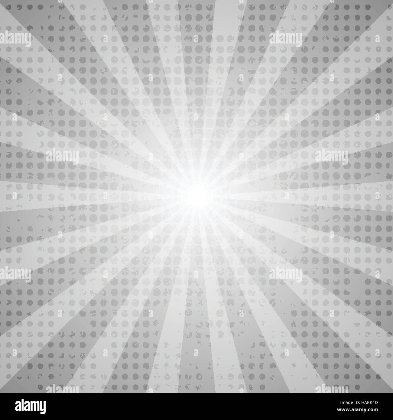 Grey abstract retro beams background. Vector comic illustration Stock ...