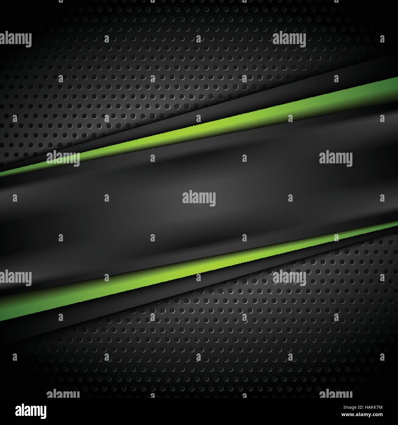 Dark green tech contrast abstract background. Perforated vector ...