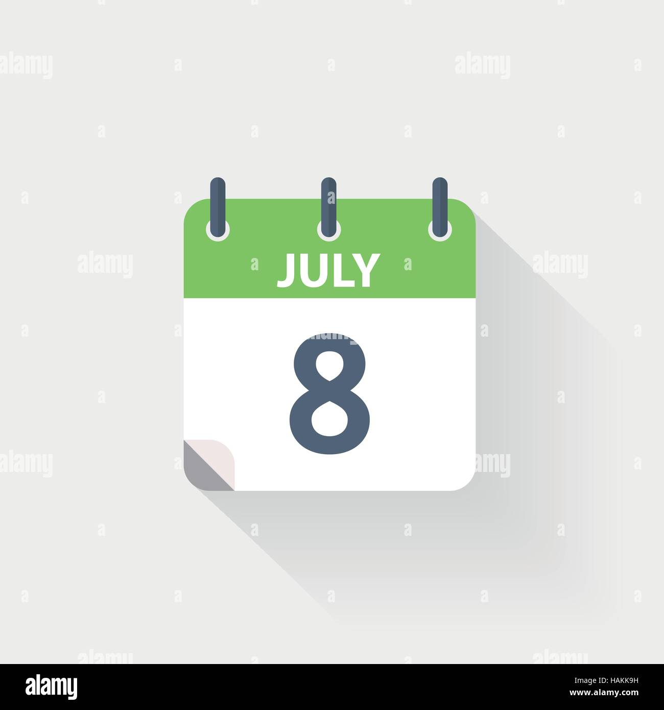 8 july calendar icon Stock Vector Image & Art - Alamy