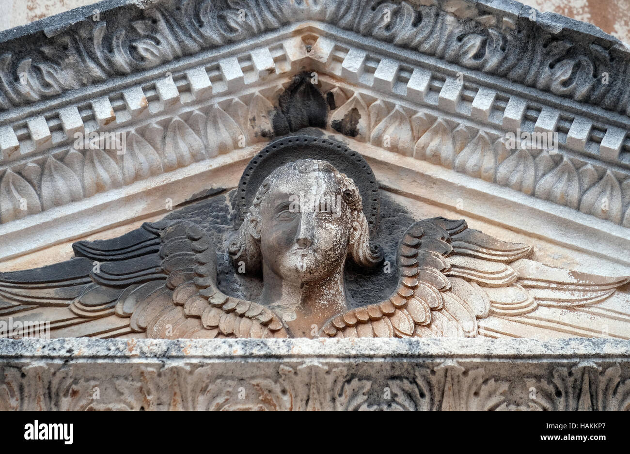 Angel, portal of Saint Saviour Church in Dubrovnik, Croatia on November ...